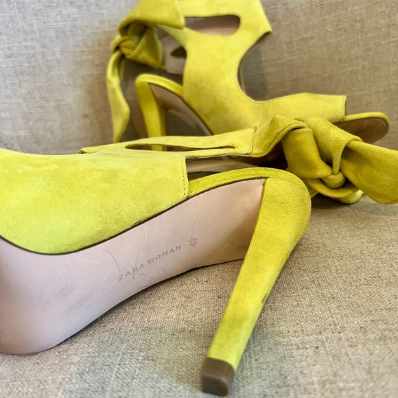 Zara | Shoes | Zara Woman Wrap Ankle Tie Strap Leather Heel Sandals ...